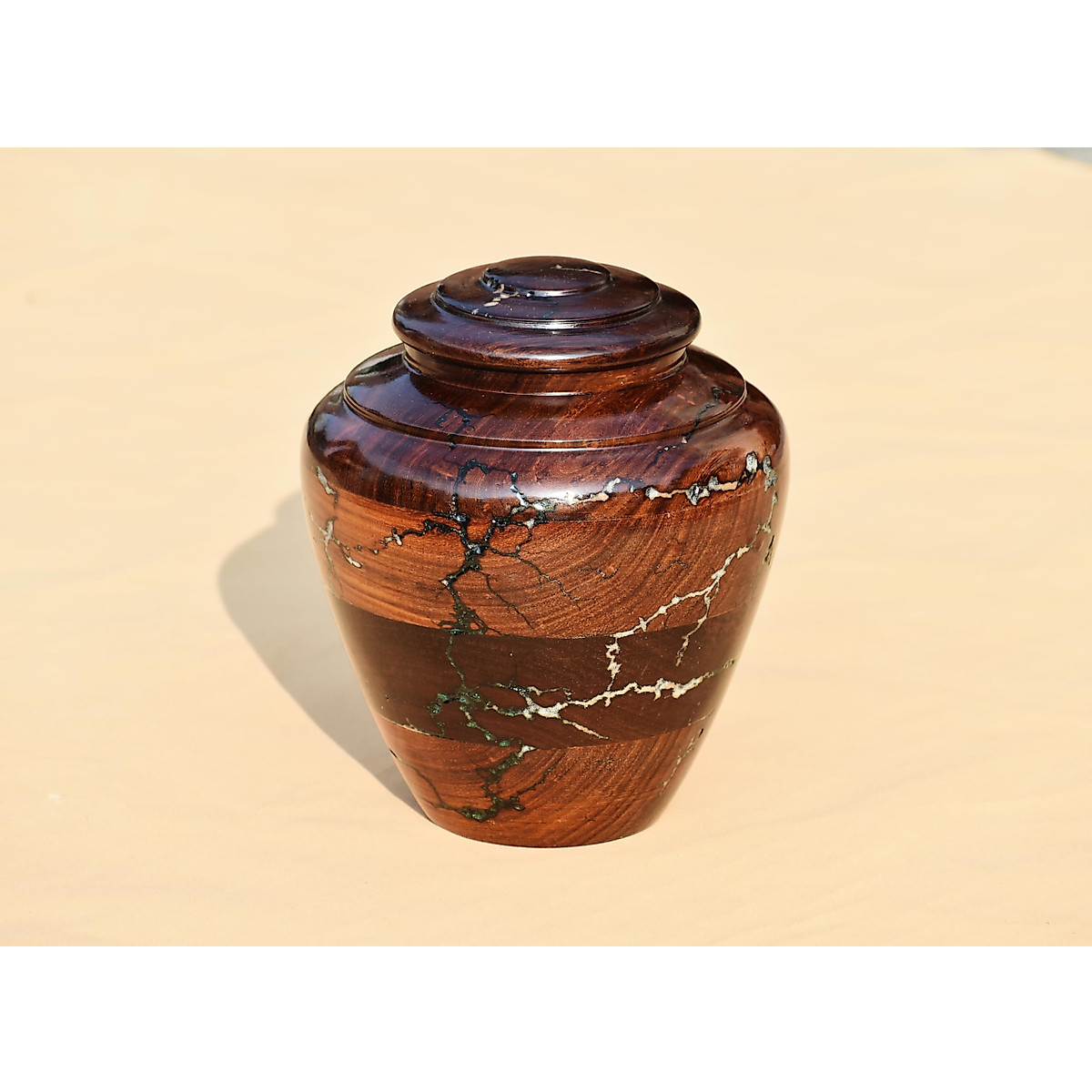 Rosewood Resin Mix Decorative urn Funeral Urn Pet Loss urn Memorial urn Wooden urn Box Lichtenberg Figure Resin urn for Ashes Cremation urn Urn for Human Ashes (Large up to 200 lb)