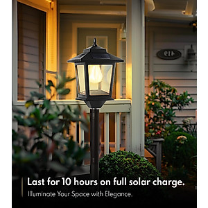 PASAMIC 63" Solar Lamp Post Lights 2Pack, Outdoor Post Lights Waterproof, Pole Lights Outdoor, Decorative Floor Lamp for Patio, Warm White, Replaceable Bulb