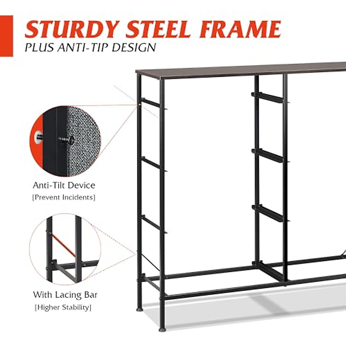 WLIVE Dresser for Bedroom with 6 Drawers, Tall Storage Tower with Drawer Organizers, Side Pockets and Hooks, Fabric Dresser, Chest of Drawers for Living Room, Closet, Hallway, Dark Grey