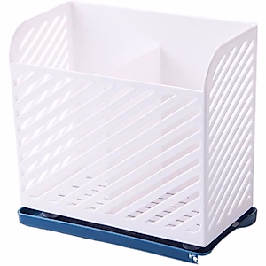 ceramic Utensil Caddy Chopsticks Rack with Spoon Storage Box for Cutlery Basket Pen Holder chopstick holder (Color : White)