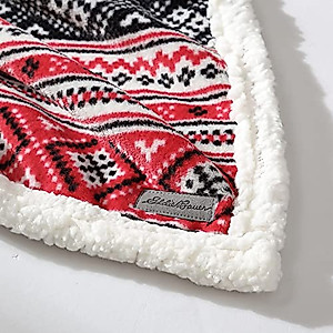 Eddie Bauer Ultra-Plush Collection Throw Blanket-Reversible Sherpa Fleece Cover, Soft & Cozy, Perfect for Bed or Couch, Fair Isle