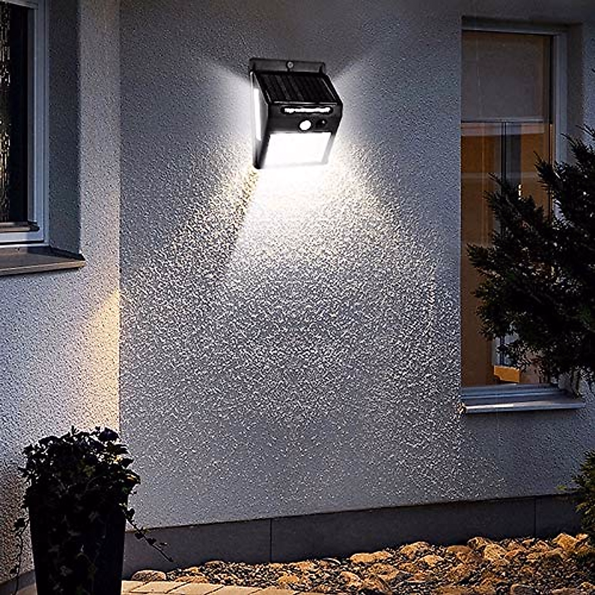 3Sided 140LED PIR Motion Sensor Sunlight Control Solar Energy Street Lamp Yard Path Home Garden Solar Power Induction Wall Light