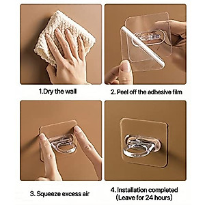 LADYMOON Adhesive Spray Bottle Holder,Set of 10,Wall Hooks Without Nails,Bathroom and Kitchen Adhesive Hooks for Hanging,Curtain Rod Holder,Storage of Small Objects, Etc…