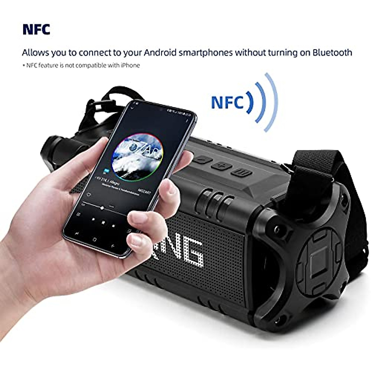 W-KING Bluetooth Speaker, 50W IPX6 Waterproof Loud Speakers Bluetooth Wireless, Large Outdoor Portable Bluetooth Speakers with Subwoofer for Deep Bass/Bluetooth 5.0/Power Bank/40H Play/TF/AUX/NFC/EQ