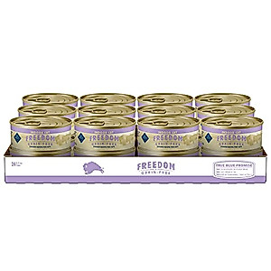 Blue Buffalo Freedom Grain Free Natural Adult Pate Wet Cat Food, Indoor Chicken 5.5-oz cans (Pack of 24)