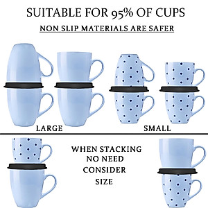 Mug Stacker Kitchen Cabinet Shelf Organizer for Cupboard and Pantry Organization - Expandable and Stackable Storage Solution for Tea Cups and Coffee Mugs - Save Space and Stay Organized (Black)