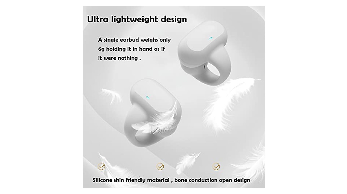 Open Ear Bone Conduction Earbuds - Safe, Comfortable Wireless Audio