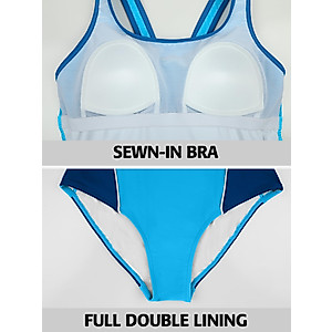 ATTRACO Slimming Bathing Suits for Women One Piece Sporty Swimsuits Exercise Training Swimwear