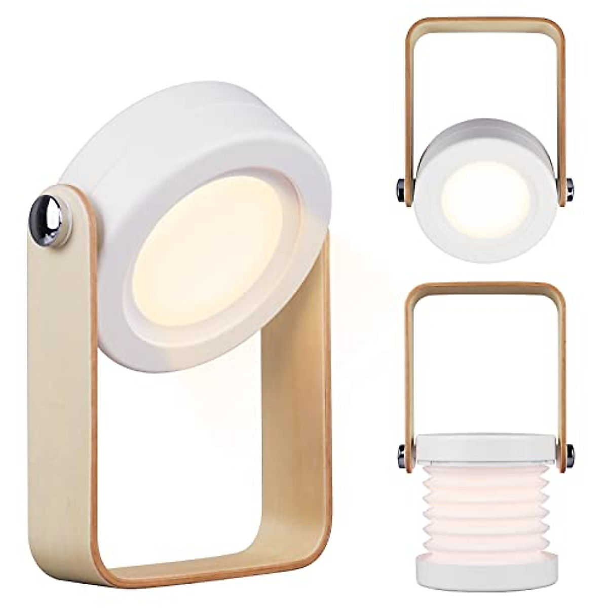 TitiGeeli Rechargeable LED Camping Lantern Lamp,Rechargeable-Dimmable-Multi-Functional Portable Light,4-in-1 Foldable Table Lamp，Bedside Lamp for Bedroom,Living Room,Outdoor,Office,Camping