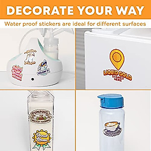 Breast Milk Pitcher for fridge - 3PACK 17oz Breast milk storing containers w/ 10pcs breastfeeding stickers for adults | Acrylic Milk carton water bottles | breastmilk storage bottle formula pitcher