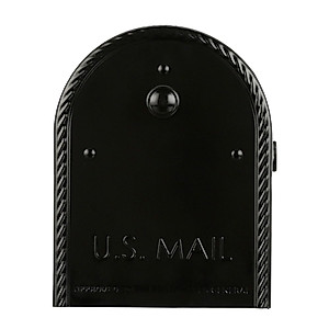 Architectural Mailboxes Edwards Galvanized Steel Post Mount Mailbox, Compatibility Code B, EM160BAM, Black, Large Capacity
