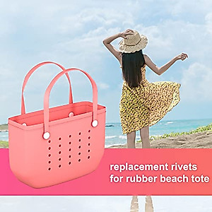 8pcs Replacement Rivets for Beach Bag Handle, Bogg Bag Accessories Button Bag Strap Button for Beach Bag Neoprene Tote Bag Straps Standard XL Rubber Pool Bag