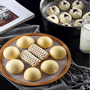 LONGFITE 3 Sizes Steamer Liner Silicone Mesh Mat Non Stick and Reusable, 8/10/12 Inch Mixed 3 Pack