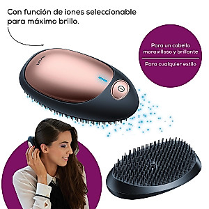 Beurer Electric Detangling Brush with Negative Ion Technology | Straightening Brush for Frizz-Free, Smooth Hair