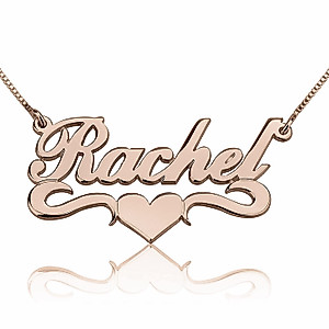 RESVIVI Personalized Name Necklace Custom 18K Gold Plated Nameplate Necklace Customized Jewelry Gift for Women