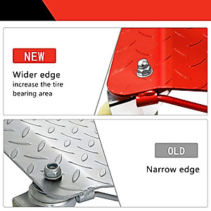 EBUY Wheel Car Dolly Set of 2 Heavy Duty Tire Car Skates 3000LBS Bearing Capacity for Moving Cars Red