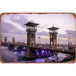 Stanly Bridg Alexandria Poster Vintage Tin Sign for Bar Office Home Wall Decor Gift Retro Metal Sign 12 X 8 inch