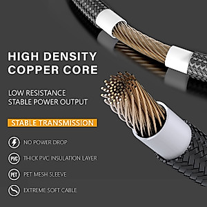 EZDIY-FAB PSU Cable Extension Sleeved Custom Mod GPU PC Power Supply Soft Nylon Braided with Comb Kit 24PIN/8PIN to 6+2Pin/ 8PIN to 4+4PIN-30CM 300MM - Black