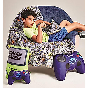 iscream Game On! Bubble Gum Scent Video Game Controller Shaped 9" x 6.75" Mini Pillow