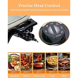 16" Grey Ceramic Electric Skillet - Roast fry grill stew bake make casseroles and more