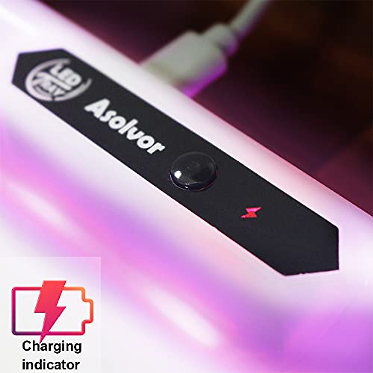 LED Rolling Tray Fast Charging Party Serving Tray Rechargeable Auto Party Mode Glow Light Up Tray for Music Theme Birthday Party (Azure)