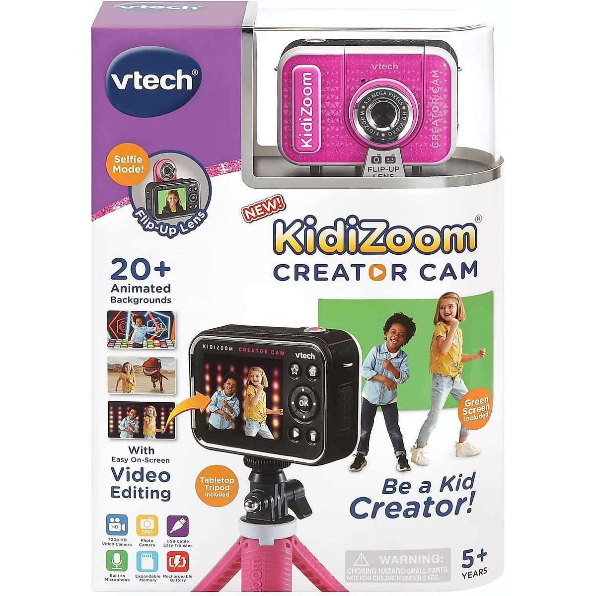 VTech KidiZoom Creator Cam, Glitter Pink
