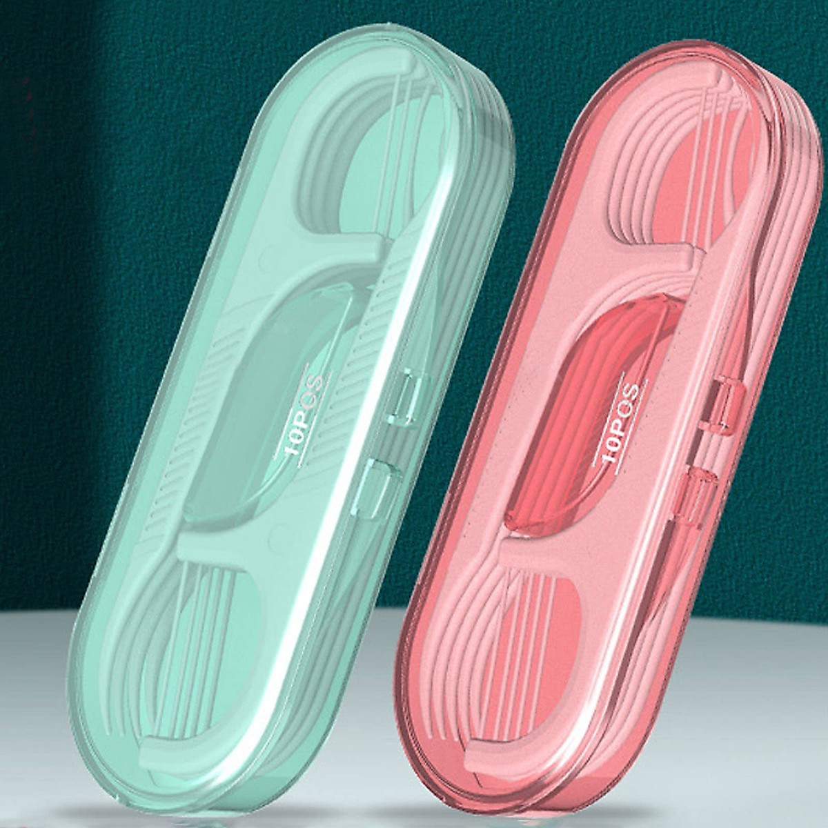 Fresh Clean Floss Picks, for Extra Tight Teeth,Easy to Carry,10 Pack with Travel Case,Prevent Tooth Decay & Gum Disease