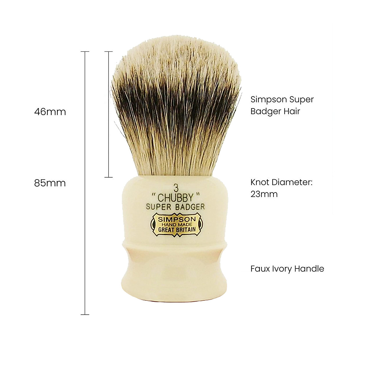 Simpsons Chubby Super Badger Shaving Brush (Chubby CH3 Super)