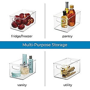 iDesign Plastic Fridge and Freezer Organizer Bin with Integrated Handles – 10” x 5” x 6”, Clear