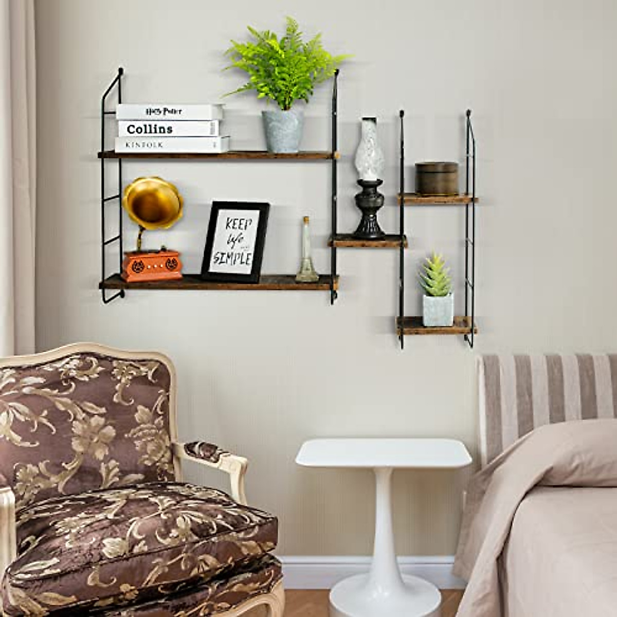 Nothing burger Floating Shelves Wall Mounted, Bamboo Floating Shelves, Bathroom Shelves Wall Mounted for Bathroom, Bedroom, Kitchen, Living Room