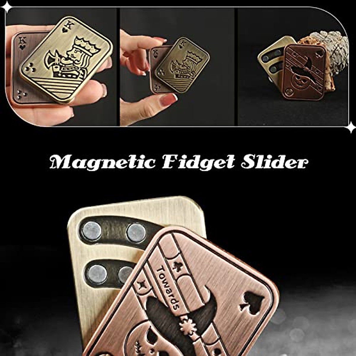 Metal Fidget Slider, ADHD DEC Fidget Toys for Office for Adults, Card Fidget Sensory Toys for Stocking Stuffers Party Favors (K)