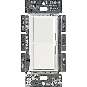 Lutron DVCL-153PR-WH Diva 120V Single Or 3-Way Location CFL/LED Digital Dimmer