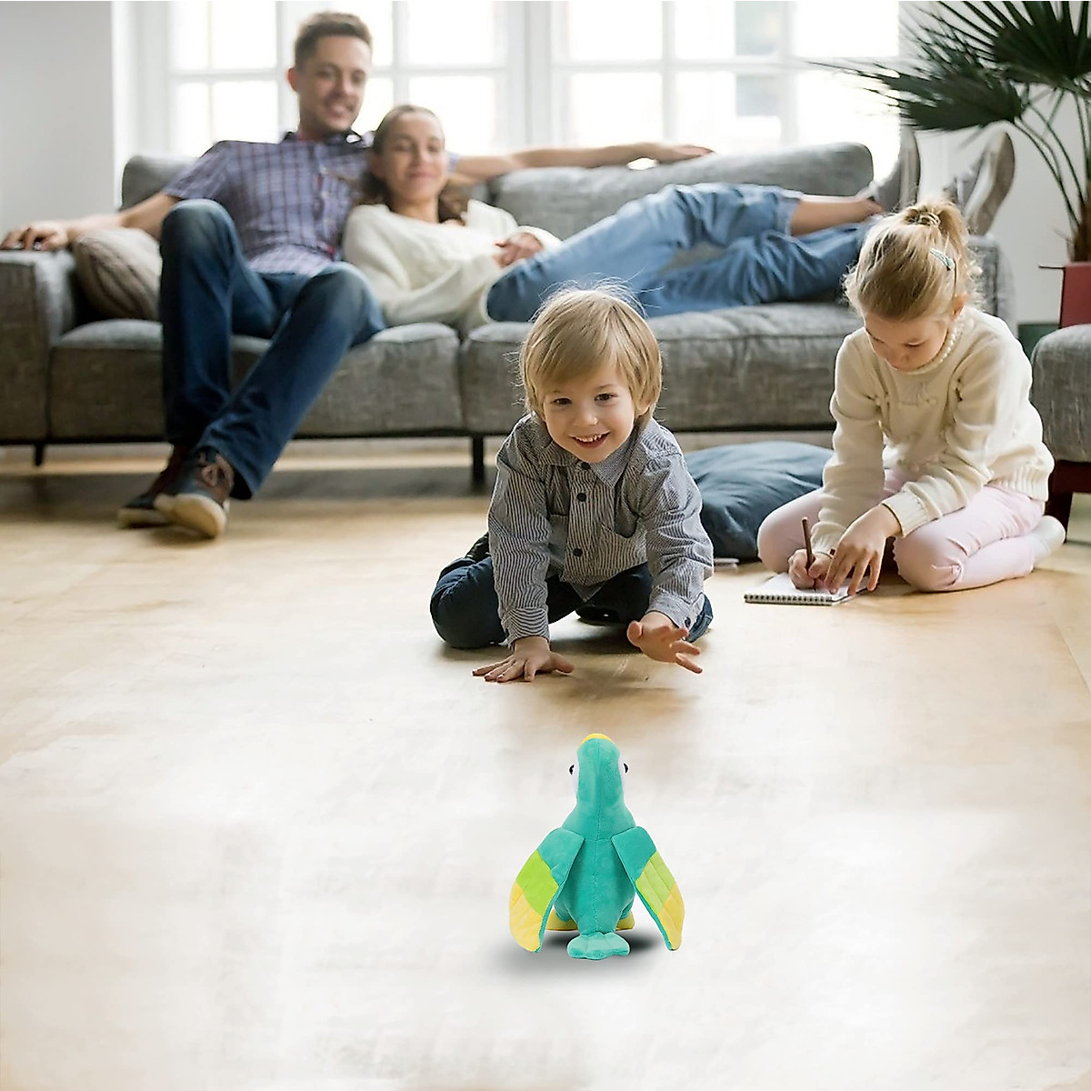 CAZOYEE Cute Macaw Parrot Stuffed Animal, Green Bird Stuffed Plush Toy, Soft Parrot Plushie Doll Gift for Kids Children Boys Girls Baby, Creative Plush Bird Parrot Decor, 10”