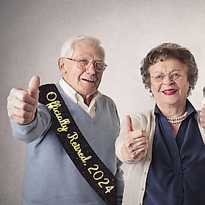 2024 Retired Sash, Celebration Sash for Retirement Party, Retired Sash for Retirement Party Decorations，Retirement Gifts for Both Women，Men（Black）