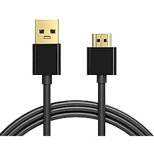 USB to HDMI Cable, USB 2.0 Male to HDMI Male Charger Cable Splitter Adapter - 0.5M/1.6FT