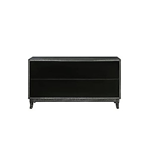 HZXINKEDZSW Vintage Buffet Cabinet with 4 Door and Adjustable Shelves,Wooden Lacquered Accent Sideboard,Console Table for Entryway,Living Room,Bedroom,Taupe Grey