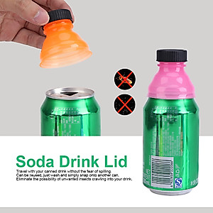 6Pcs Reusable Useful Snap On Pop Can Bottle Caps for Lid Reusable Pop Can Lid for Picnic/Beach/Family Gathering/Party,Can Be Used for Soda,Sprite, Beer Cans (6 Colors)