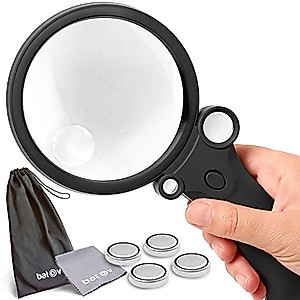 The multipurpose magnifier with light for professionals & collectors | 4 magnification modes | up to 55x magnification | scratch-resistant magnifying glass | for reading, coin, stamp & rock collecting