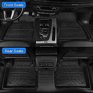 KUST Custom Fit Floor Mats for 2018-2023 Toyota Tacoma Double Cab (Only Auto) All Weather Floor Mats Liner 2 Row Full Set Liner TPE Black