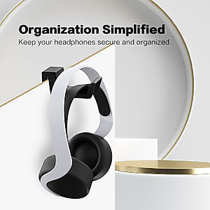 NexiGo PS5 Headphone Holder, [Minimalist Design] Mini Headphone Hanger with Supporting Bar, for Sony PlayStation 5 Gaming Headset, Black