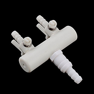uxcell Plastic Aquarium 2-Way Air Flow Pump Tubing Splitter Control Valve White