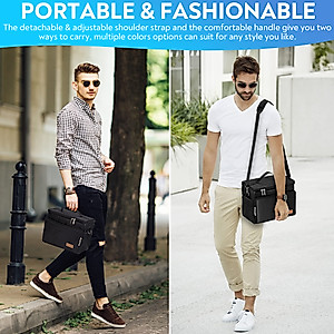 Insulated Lunch Bag with 2 Pcs Ice Packs for Lunch Bags – Waterproof Leakproof Lunch Bag for Women and Man – Heavy Duty Polyester Meal Prep Lunch Box for Adults with Adjustable Shoulder Strap