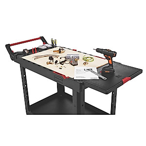 Rubbermaid Commercial Products Heavy Duty Adaptable Utility/Service Cart, Medium, 500 lb. Capacity, Black, for Warehouse/Garage/Cleaning/Maintenance