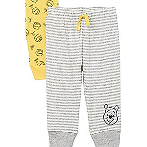 Amazon Essentials Disney | Marvel | Star Wars Baby Boys' Pants, Pack of 4, Winnie the Pooh Oh Bother!, 3-6 Months