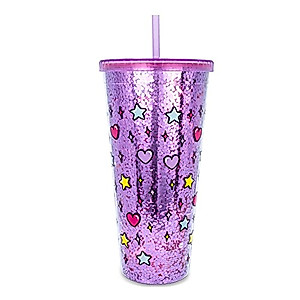Silver Buffalo Sanrio Hello Kitty Rainbow Confetti Carnival Cup with Lid and Straw | 32 Ounces