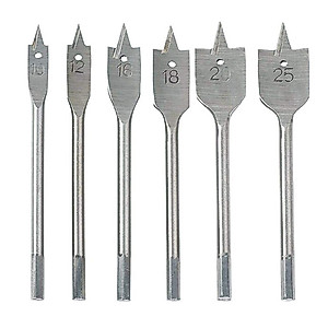 Taladro plano para madera, taladro plano de tres puntos para carpintería, 5 piezas, broca plana de pala de madera de 13 mm, plateado, para taladros eléctricos, taladros recargables