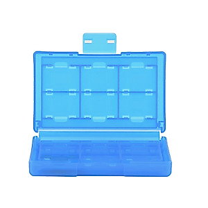 OUKENS Game Card Storage Box, 28 in 1 PP Plastic Game Card Case Holder Cartridge Storage Box for Nintendo DSL LL(Blue)
