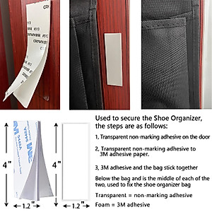 VEEBELL 35 Pocket Over The Door Shoe Organizer, Door Hanging Storage Shoe Holder Rack for Large Capacity Shoe Organizer for Men and Women Kids Closet Bedroom Bathroom (Black)