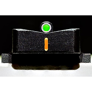 Hiviz Litewave H3 Tritium Express Handgun Sight Green/Orange Litepipes White Front Ring S&W Sheild