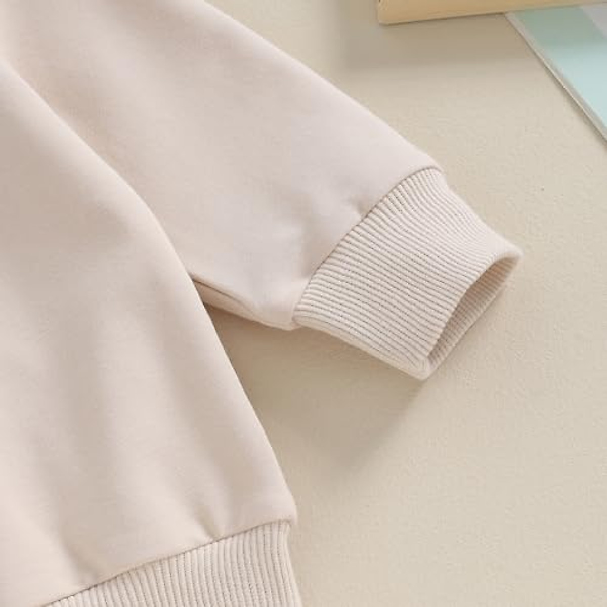 Meiweileya Infant Baby Boy Girl Fall Winter Clothes Loved Long Sleeve Sweatshirt Pullover Tops Red Pants Set Valentines Day Outfit 2Pcs (Khaki+Red, 12-18 Months)